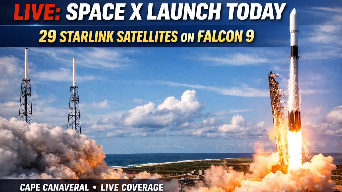 Live: SpaceX Launch Today—29 Starlink Satellites on Falcon 9